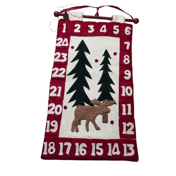 Unbranded | Holiday | Vintage Felt Advent Calendar With Moose Trees ...